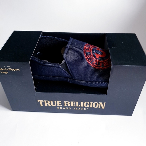 True Religion | Shoes | True Religion Mens Slippers Slides Big Logo ...